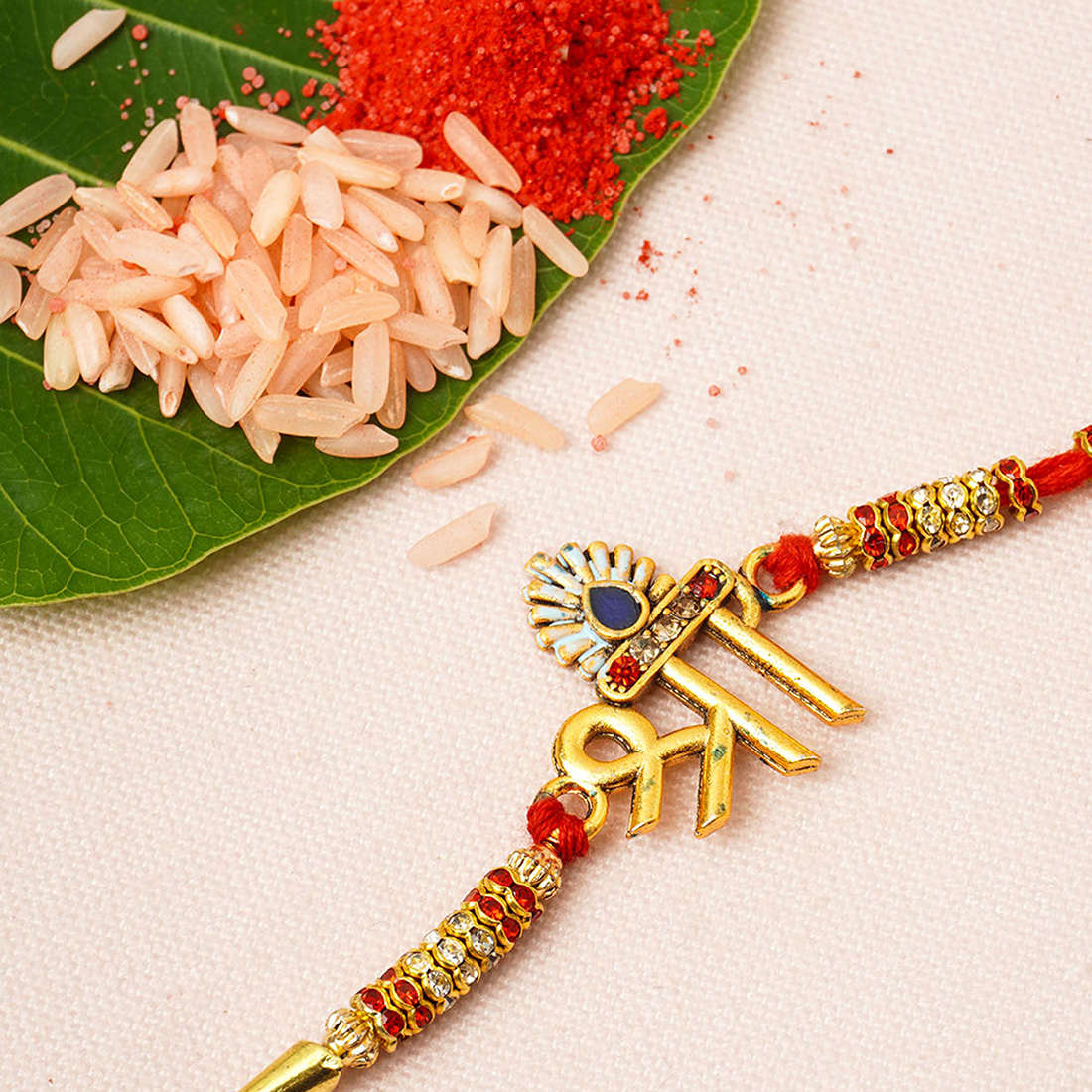 Buy Online Shree Text Mor Pankh Rakhi -Urmika – Ferosh