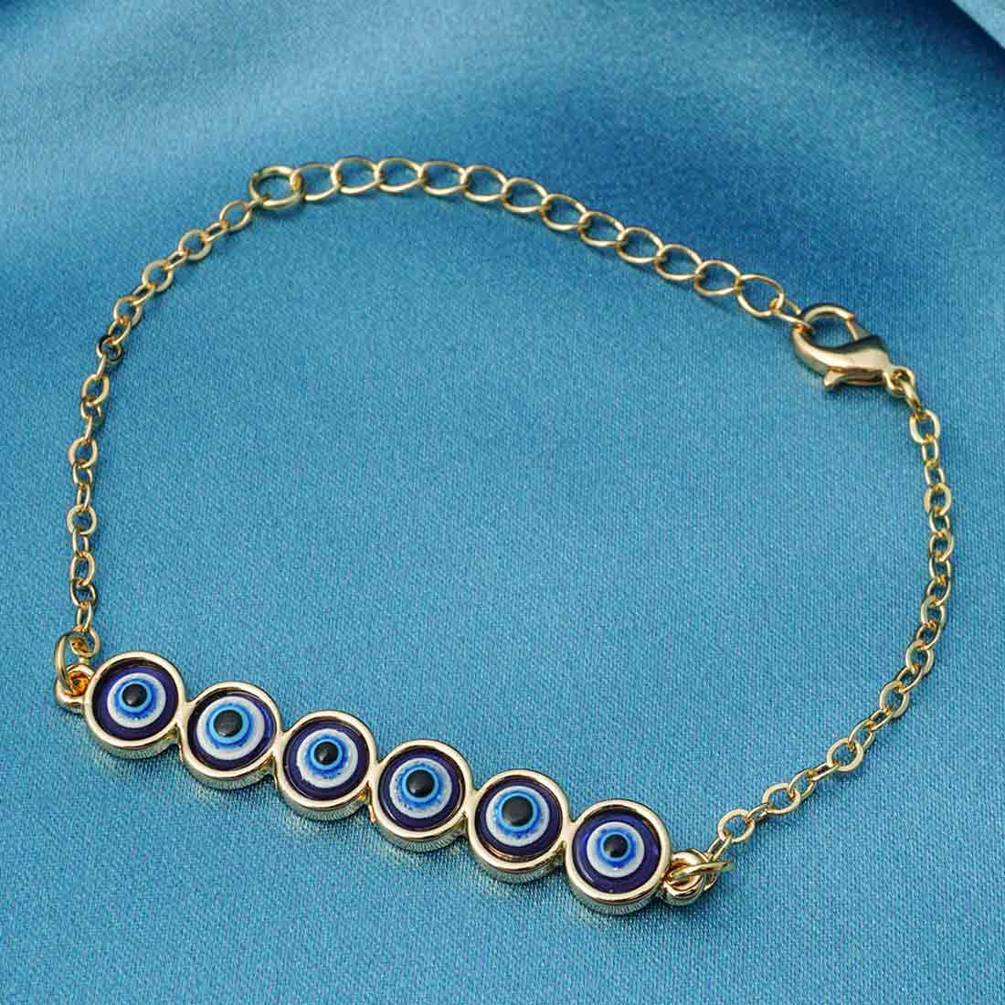 Buy Strip Evil Eye Chain Bracelet - Ferosh India